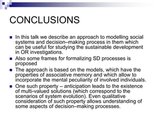 Sustainable Development Formal Definition and Modeling | PPT