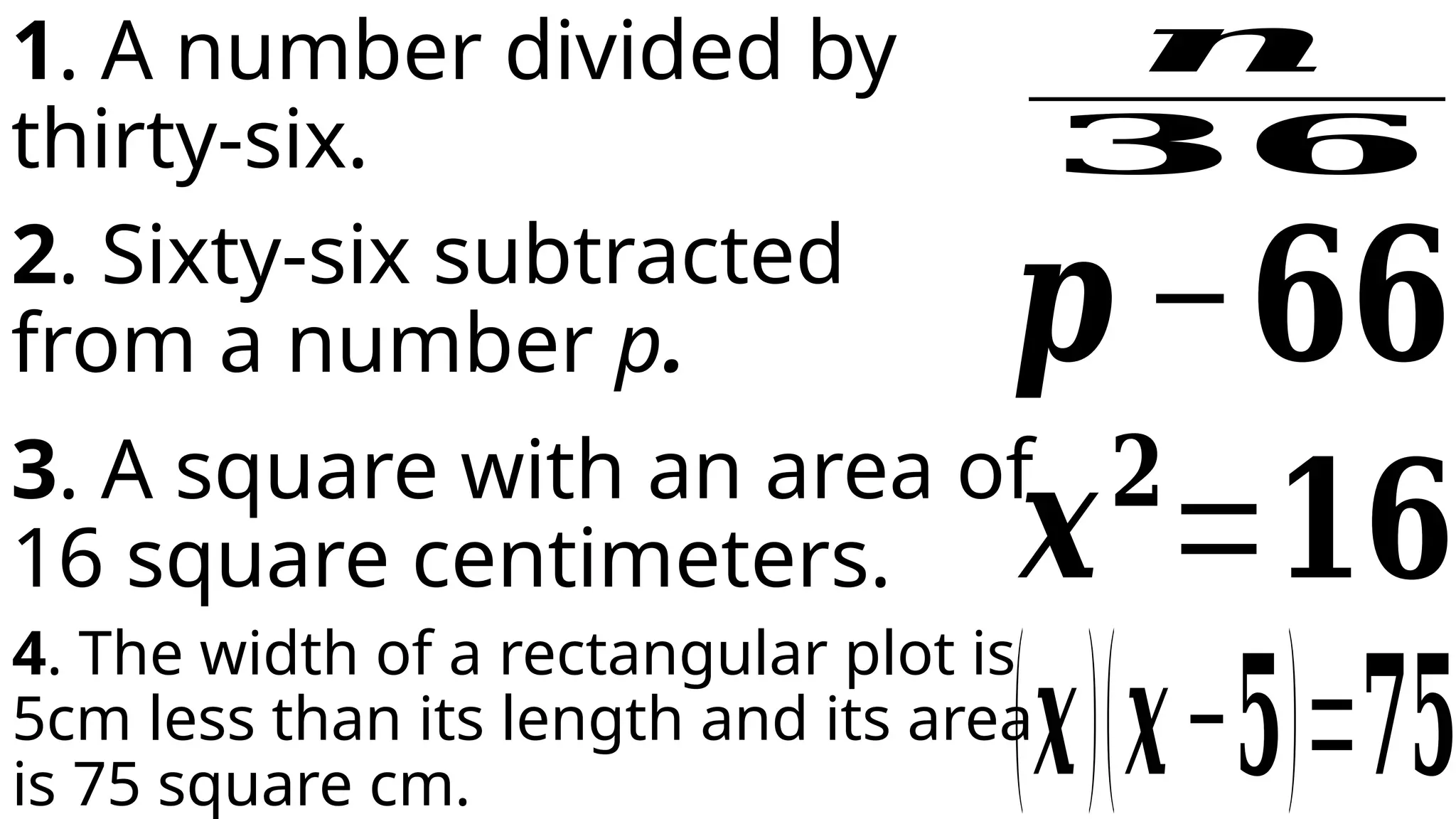 10 - Algebraic Equations - Mathematical Sentences and Mathematical ...