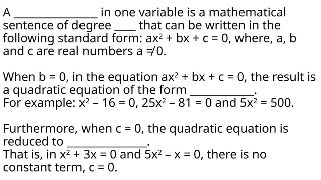 10 - Algebraic Equations - Mathematical Sentences and Mathematical ...