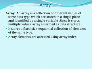 Arrays Basicfundamentaldatastructure.ppt