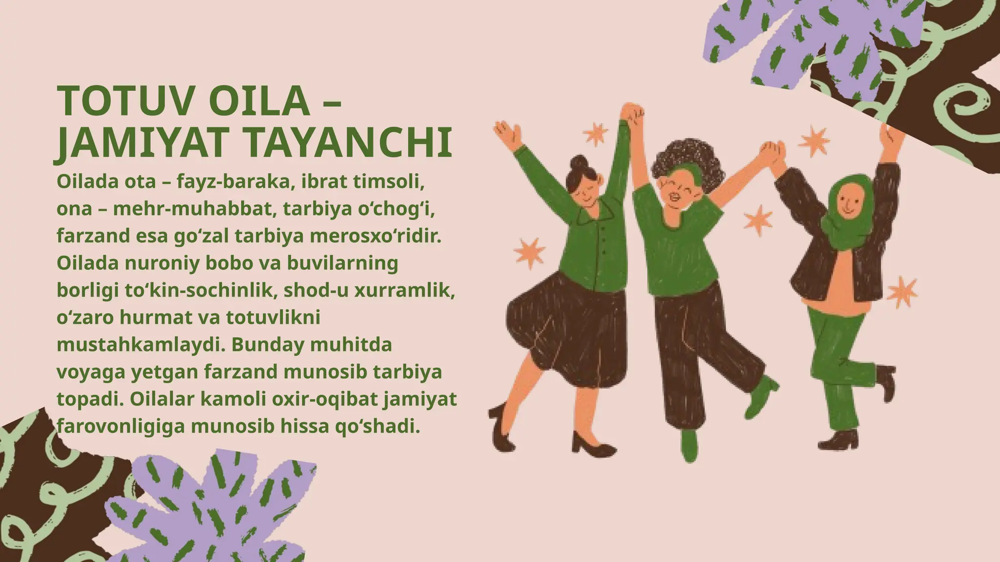 10-A sinf, Tarbiya loyiha ishi, Oila - vatan ichra vatan.pptx
