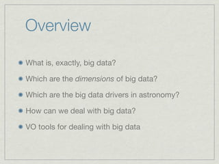VO Course 10: Big data challenges in astronomy | PDF