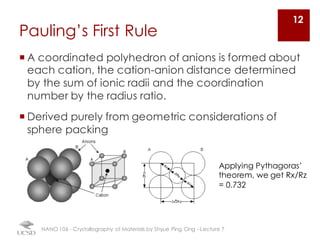 UCSD NANO106 - 10 - Bonding in Materials | PPT