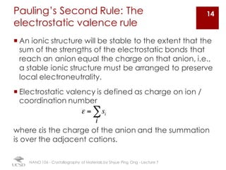 UCSD NANO106 - 10 - Bonding in Materials | PDF