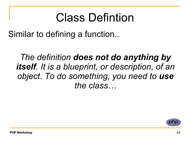 Class and Objects in PHP | PPT