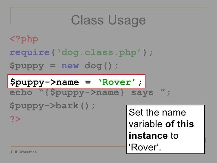 Class And Objects In Php