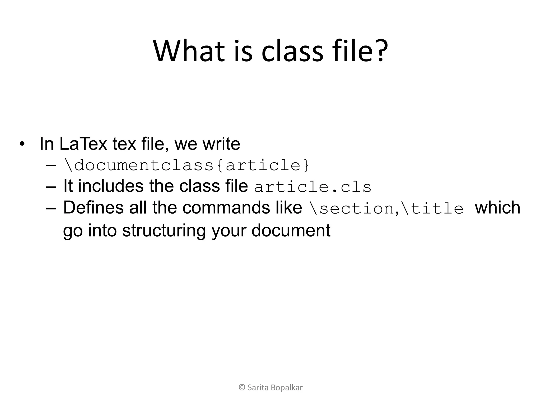 11-Class file in LaTex | PPTX | Education