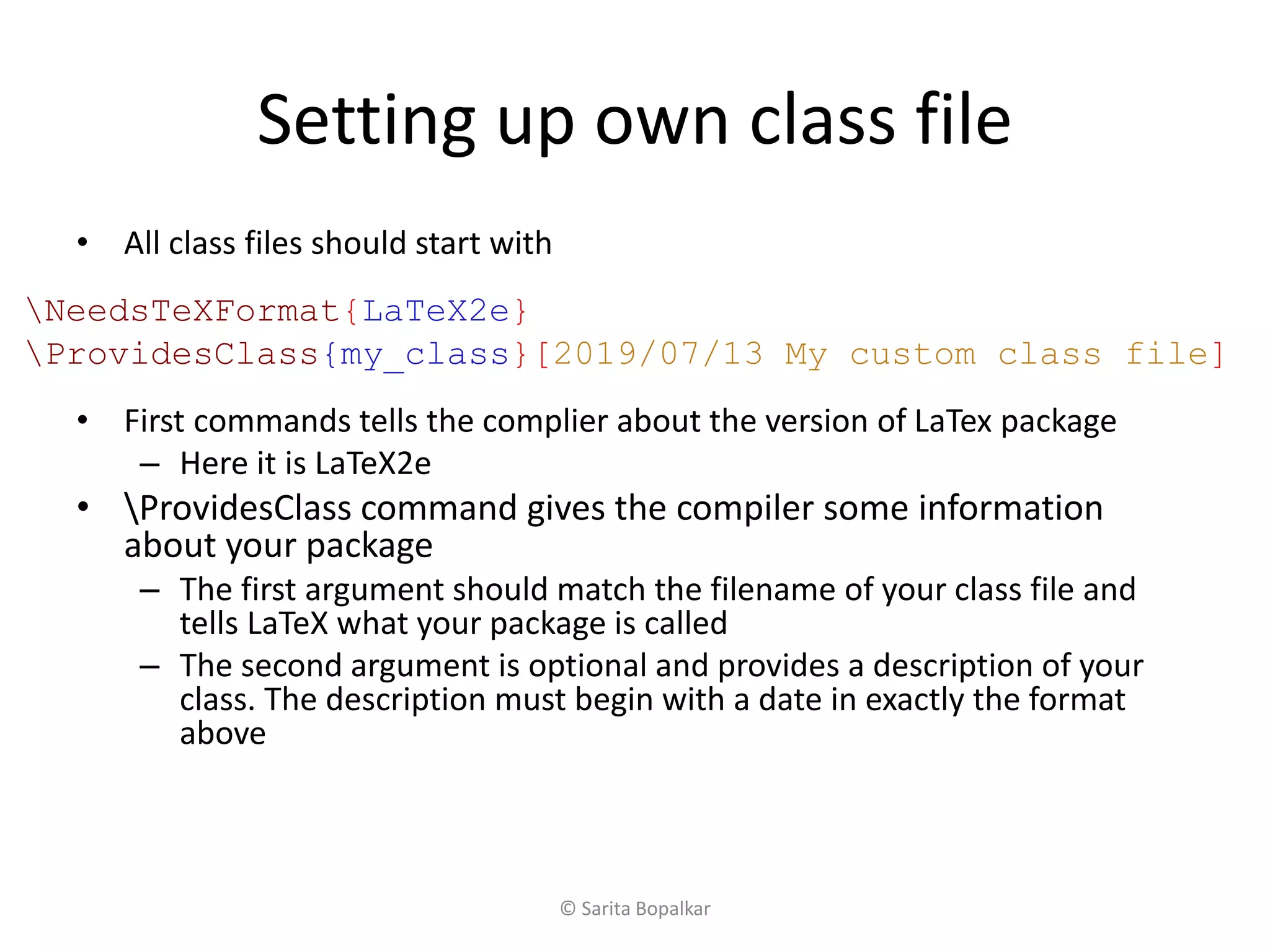 11-Class file in LaTex | PPTX | Education
