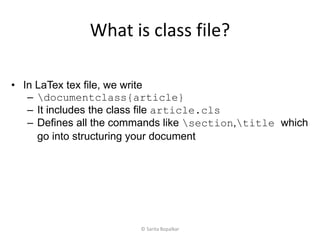 11-Class file in LaTex | PPTX | Education