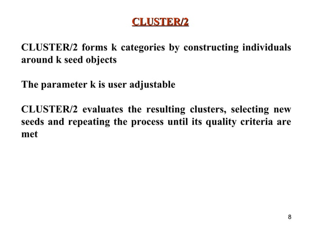 Clustering in artificial intelligence | PPT | Computing | Technology & Computing