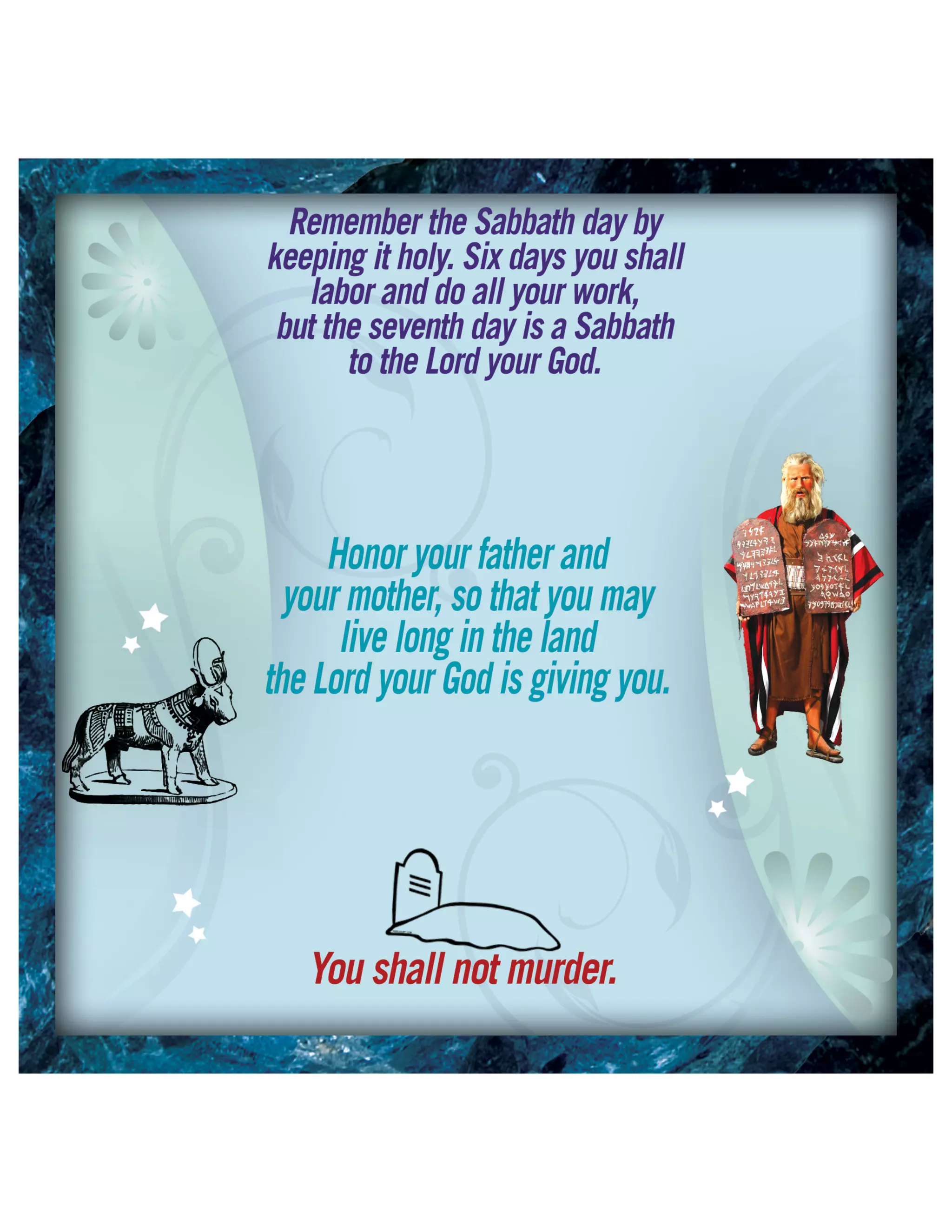 10 Commandments of God card for children panel 3 | PDF