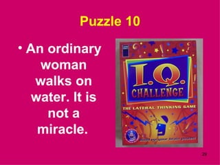 10 Creative Thinking Puzzles | PPT