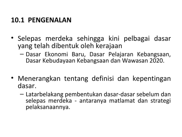 10 dasar-dasar kerajaan | PPT