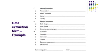 Data extraction in systematic literature review | PPTX