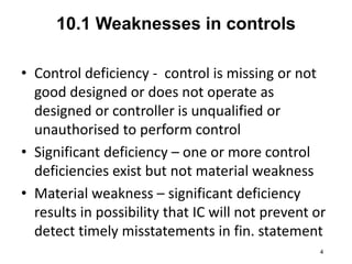 Presentation 10, Defining weaknesses in controls of the system ...
