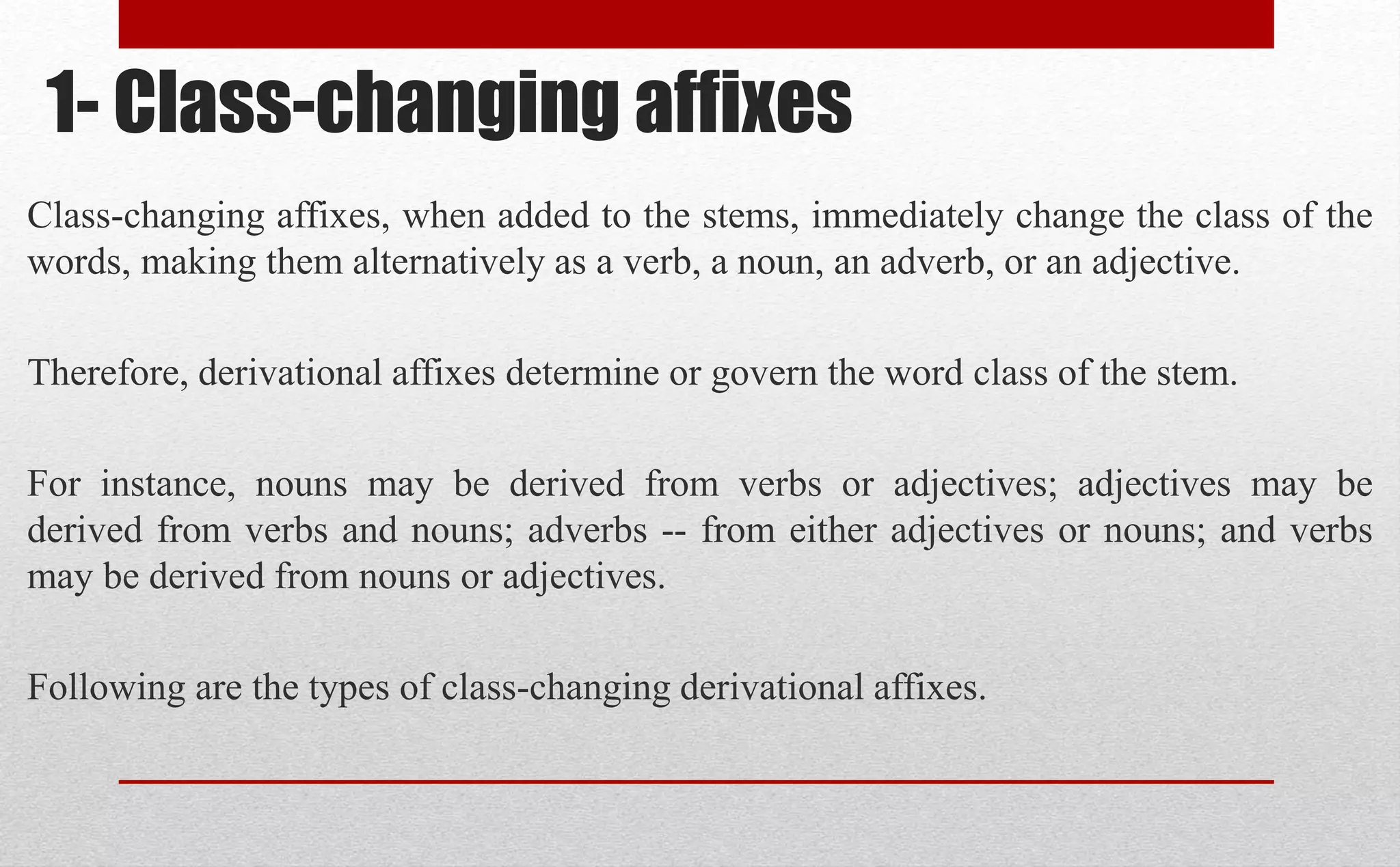 Derivational vs inflectional morphology | PPTX