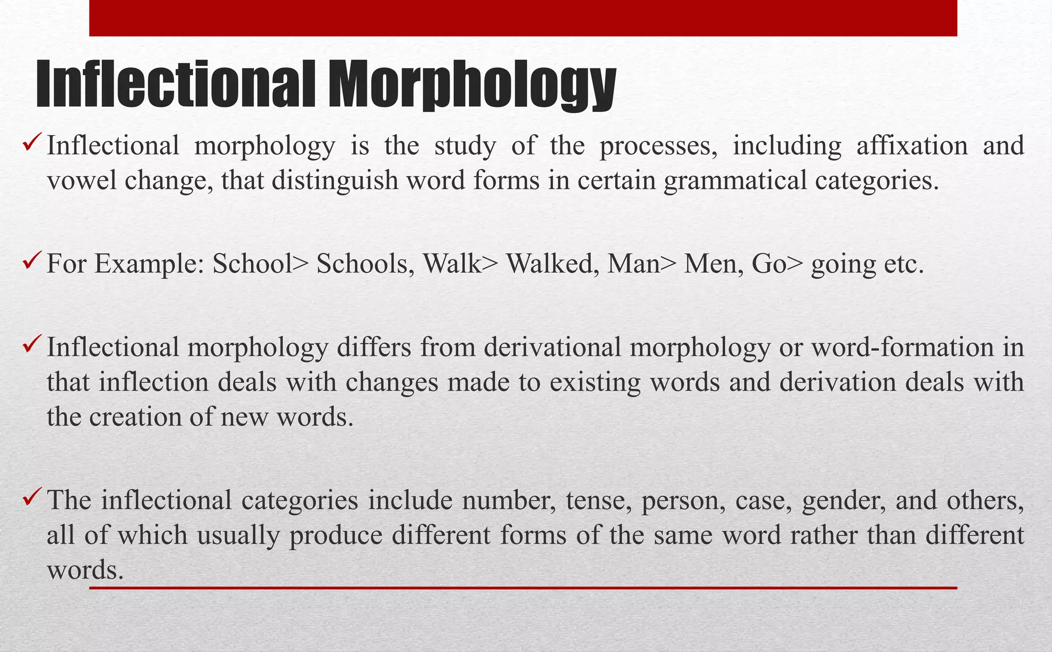 Derivational vs inflectional morphology | PPTX | Geology | Science