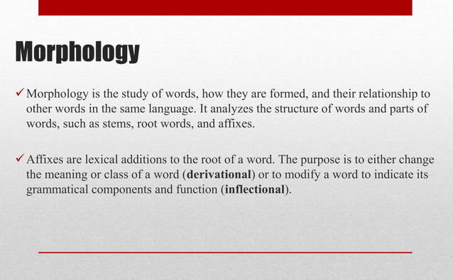 Derivational vs inflectional morphology | PPTX | Geology | Science