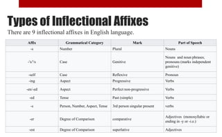 Derivational vs inflectional morphology | PPTX