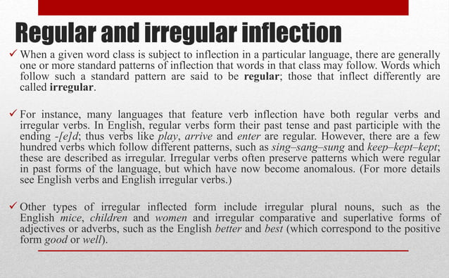 Derivational vs inflectional morphology | PPTX | Geology | Science