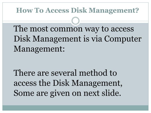 Disk Management (DM) | PPTX | Operating Systems | Computer Software and Applications