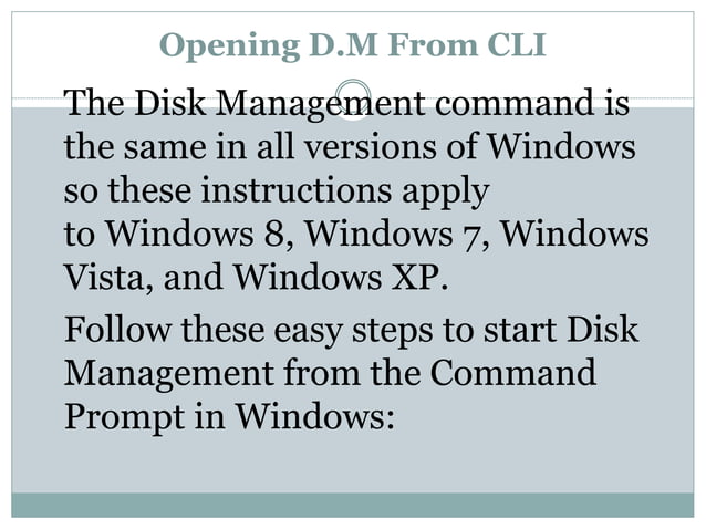 Disk Management (DM) | PPTX | Operating Systems | Computer Software and Applications