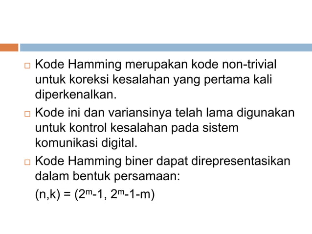 10 Error Detection Kode Hamming Pptx