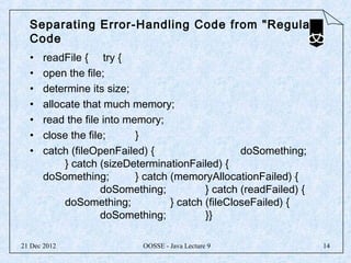 10 exceptionsin java | PPT