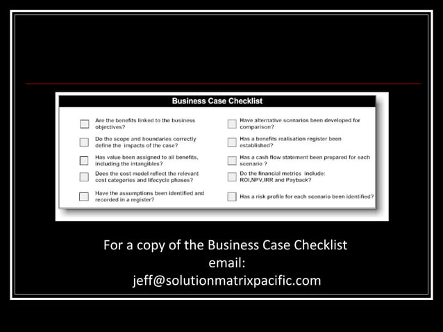 10 factor business case checklist | PPT