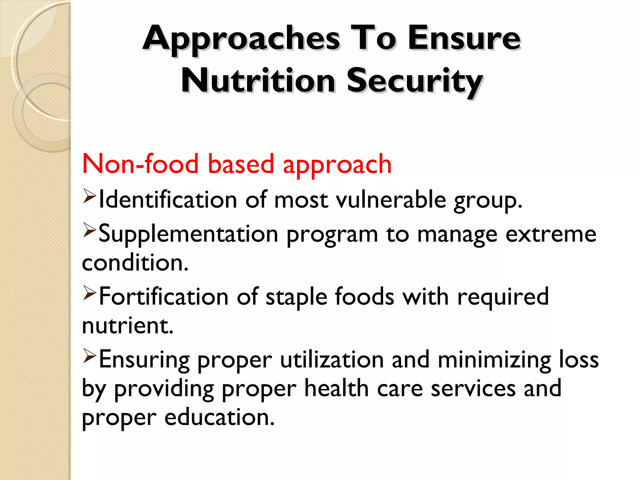 Food Nutrition Security & Innovation | PPT