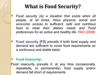 Food Nutrition Security & Innovation | PPT