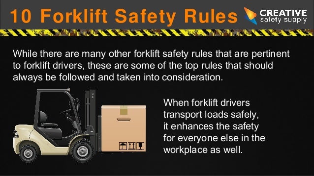 10 Forklift Safety Rules - A Review
