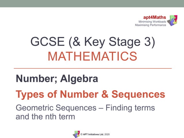 Igcse/ grade 9/ 10 Math 10-Geometric-Sequences.ppsx