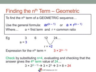 Igcse/ grade 9/ 10 Math 10-Geometric-Sequences.ppsx