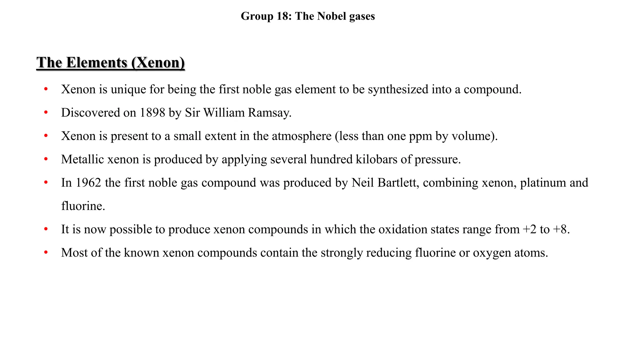 SPM Chemistry Group 18 Noble Gases Notes | PPTX