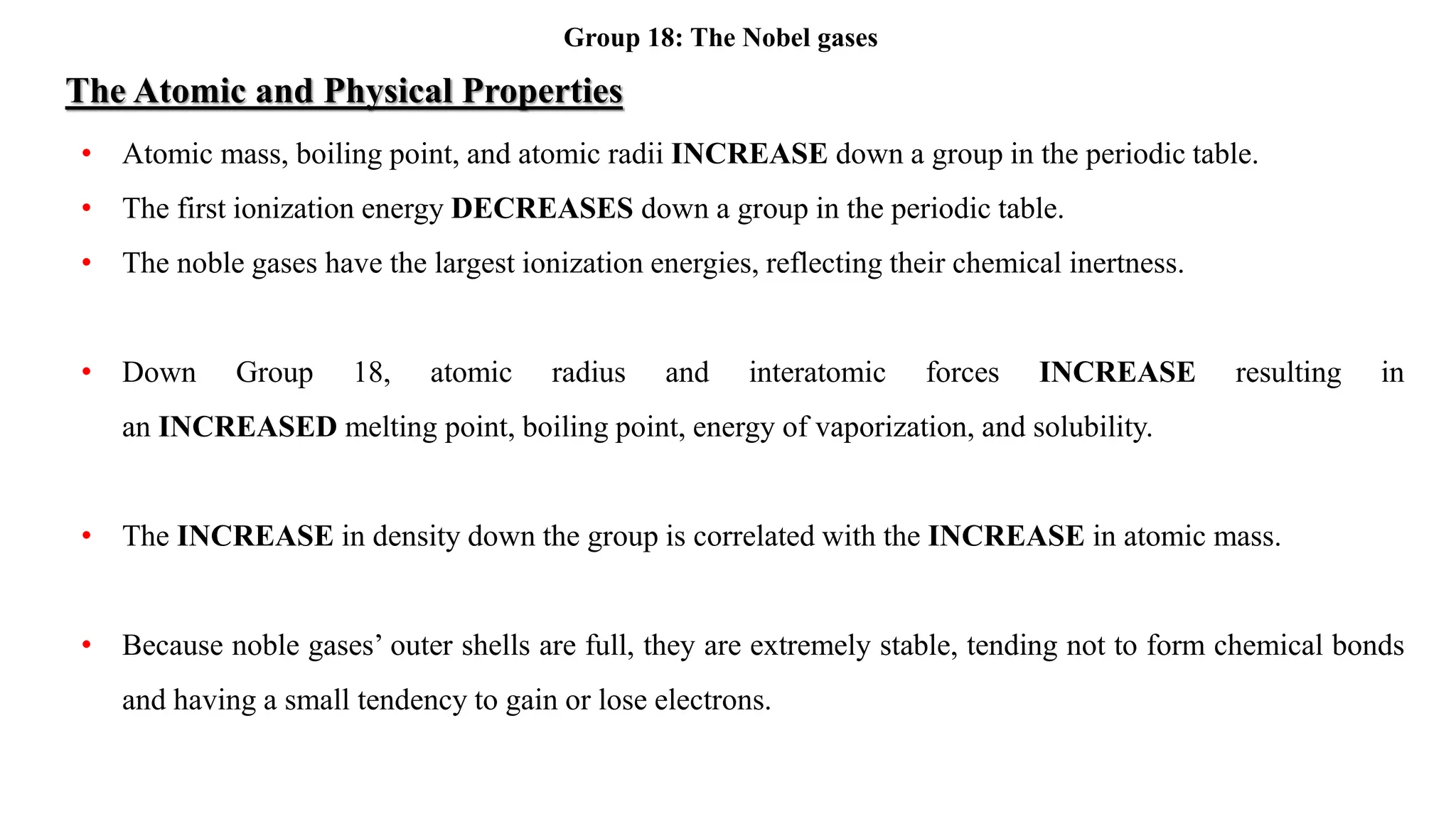 SPM Chemistry Group 18 Noble Gases Notes | PPTX