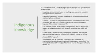 Indigenous Knowledge and Sustaniability | PPTX