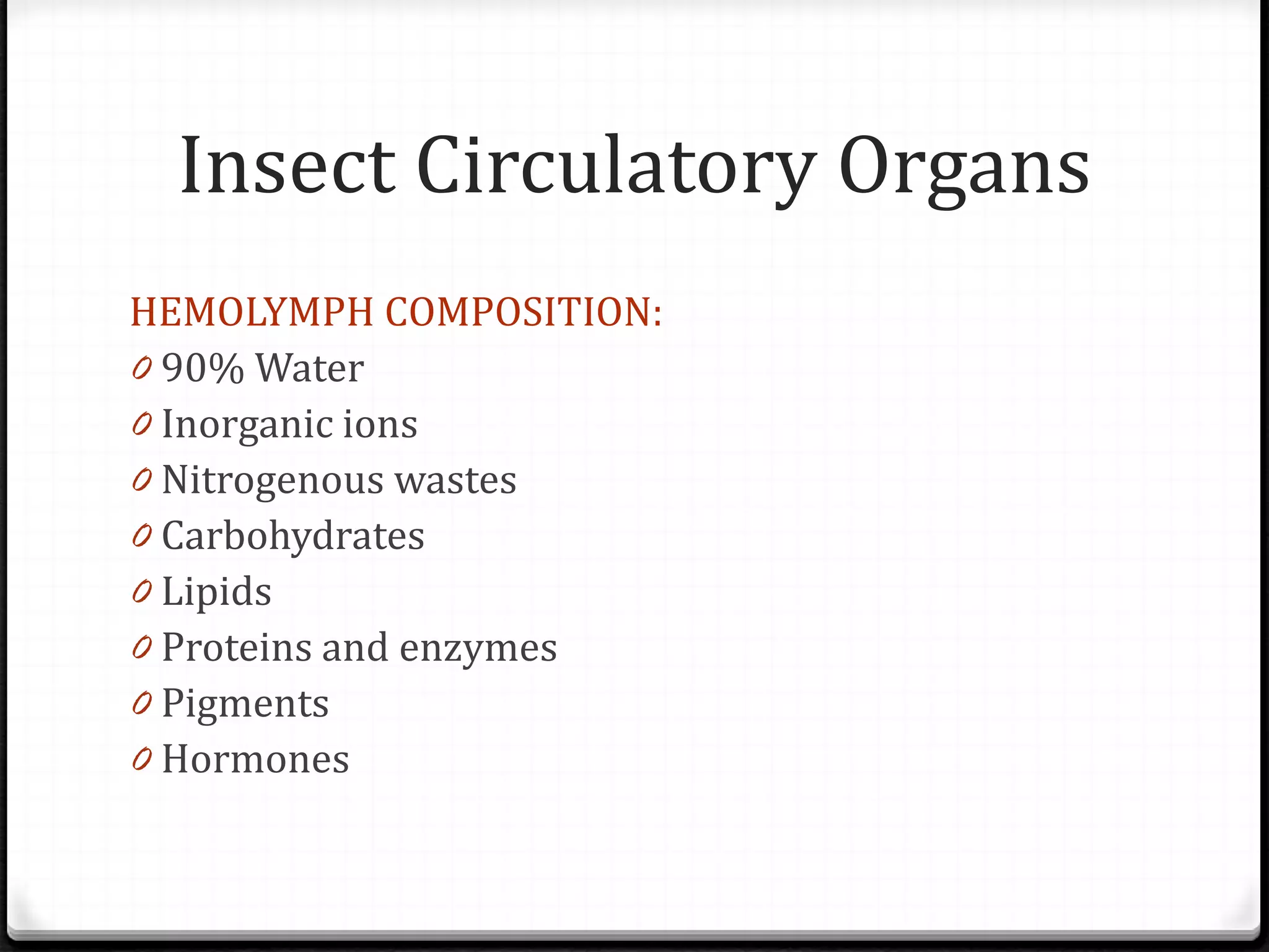 Summary on Insect Circulatory System | PDF