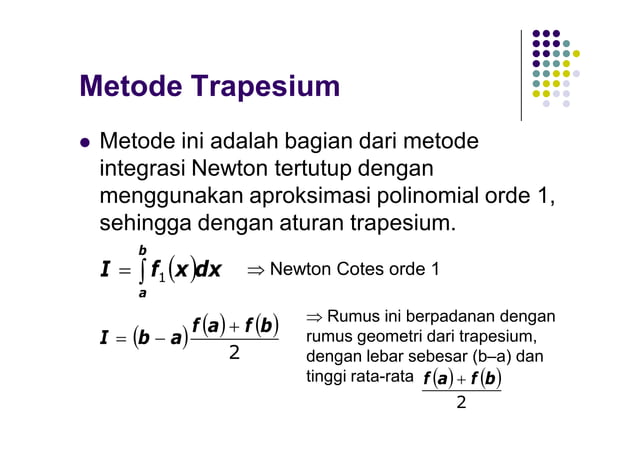 MATERI PERHTIUNGAN INTEGRAL METODE NUMERIK | PDF