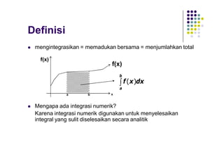 MATERI PERHTIUNGAN INTEGRAL METODE NUMERIK | PDF