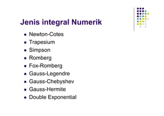 MATERI PERHTIUNGAN INTEGRAL METODE NUMERIK | PDF