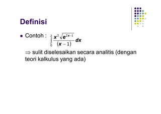 MATERI PERHTIUNGAN INTEGRAL METODE NUMERIK | PDF