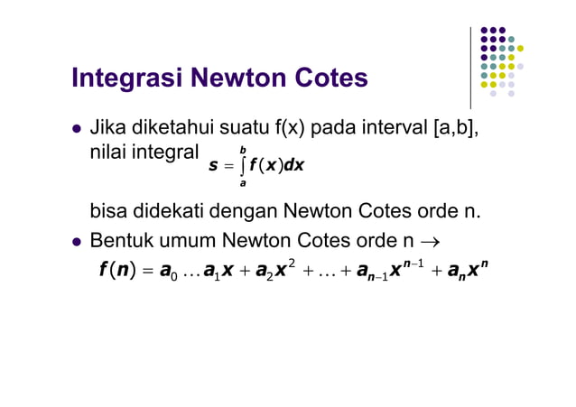 MATERI PERHTIUNGAN INTEGRAL METODE NUMERIK | PDF
