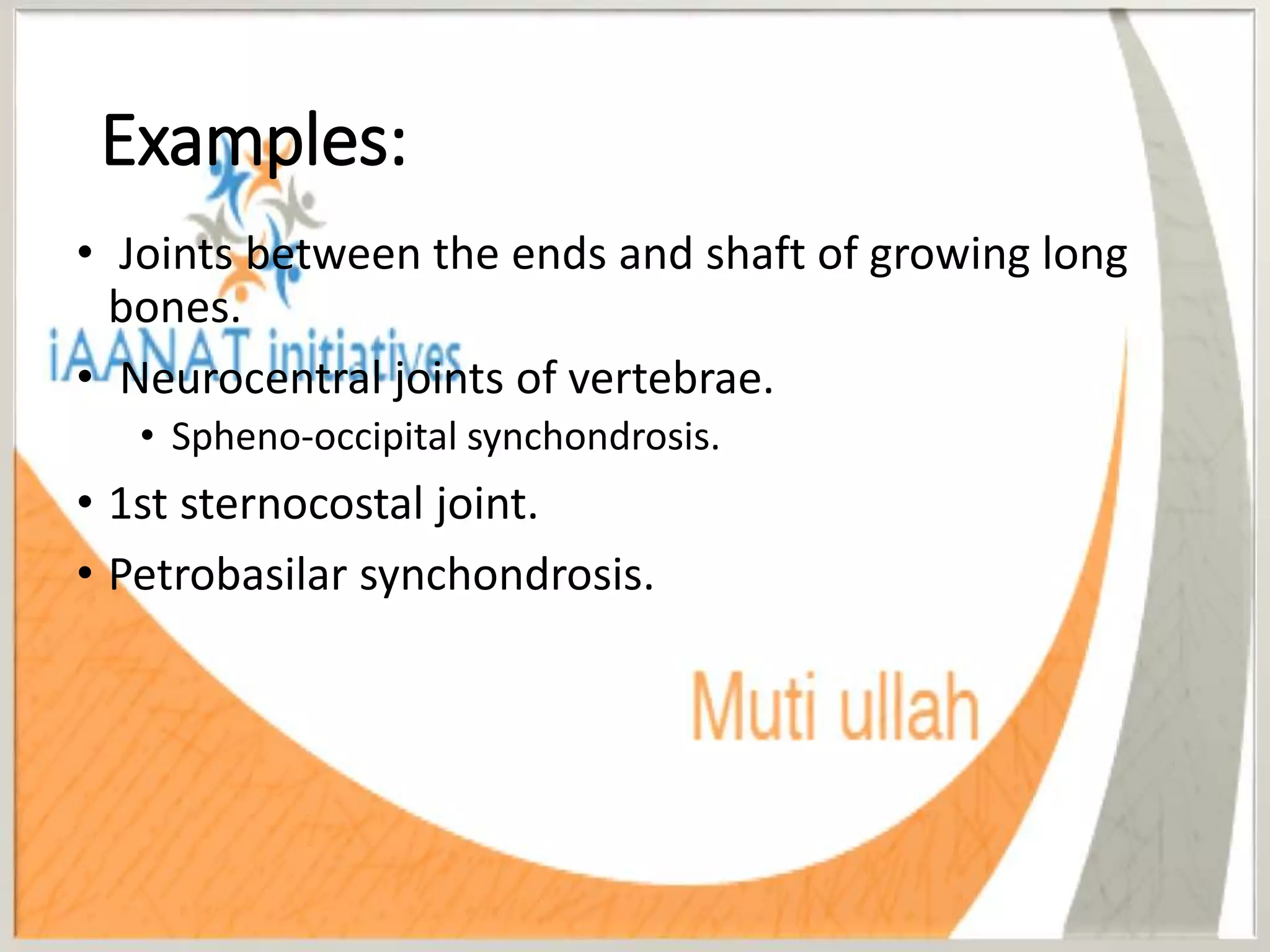 classification of joints and characteristics of each type joint | PPTX