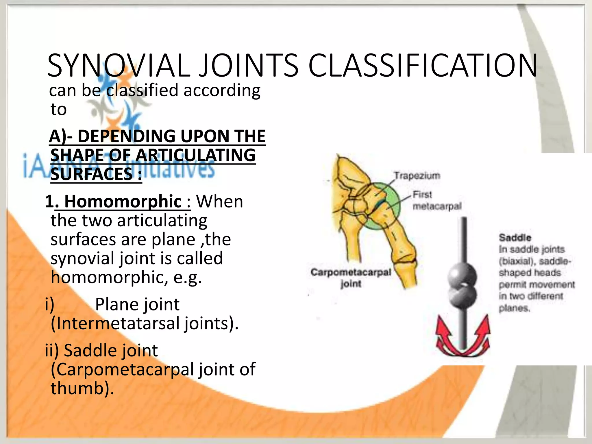 classification of joints and characteristics of each type joint | PPTX