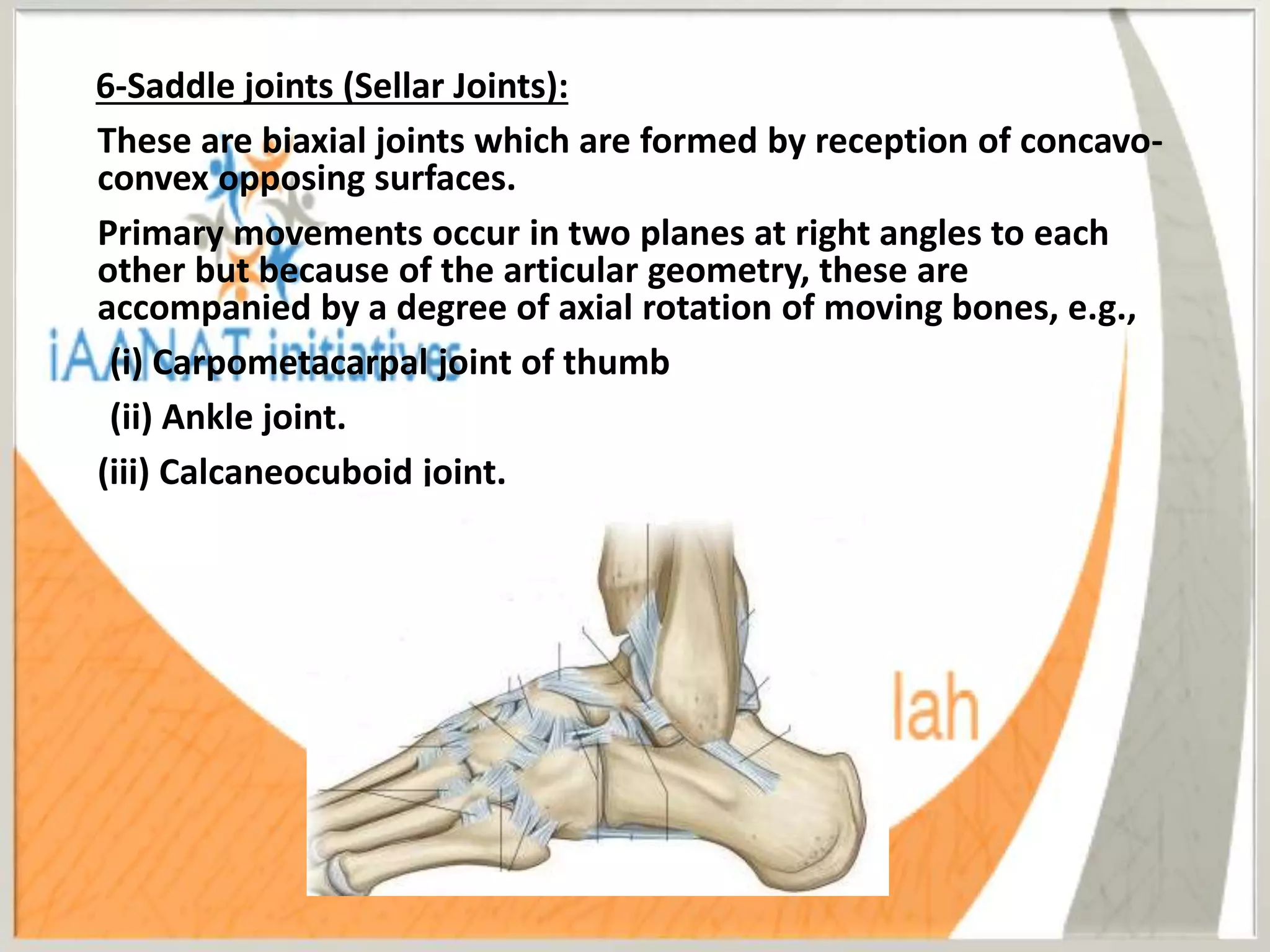 classification of joints and characteristics of each type joint | PPTX