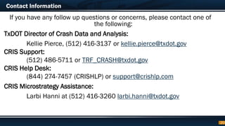 CRASH Program Updates and Dashboards to Access Data | PDF