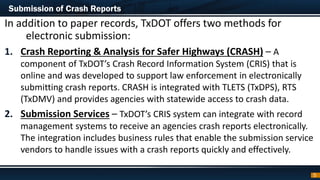 CRASH Program Updates and Dashboards to Access Data | PDF