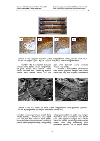 10 karakteristik sifat mekanik komposit serat bambu resin polyester tak jenuh dengan filler ...