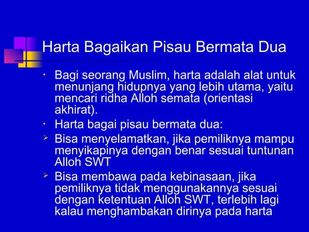 kedudukan harta dalam islam | PPT